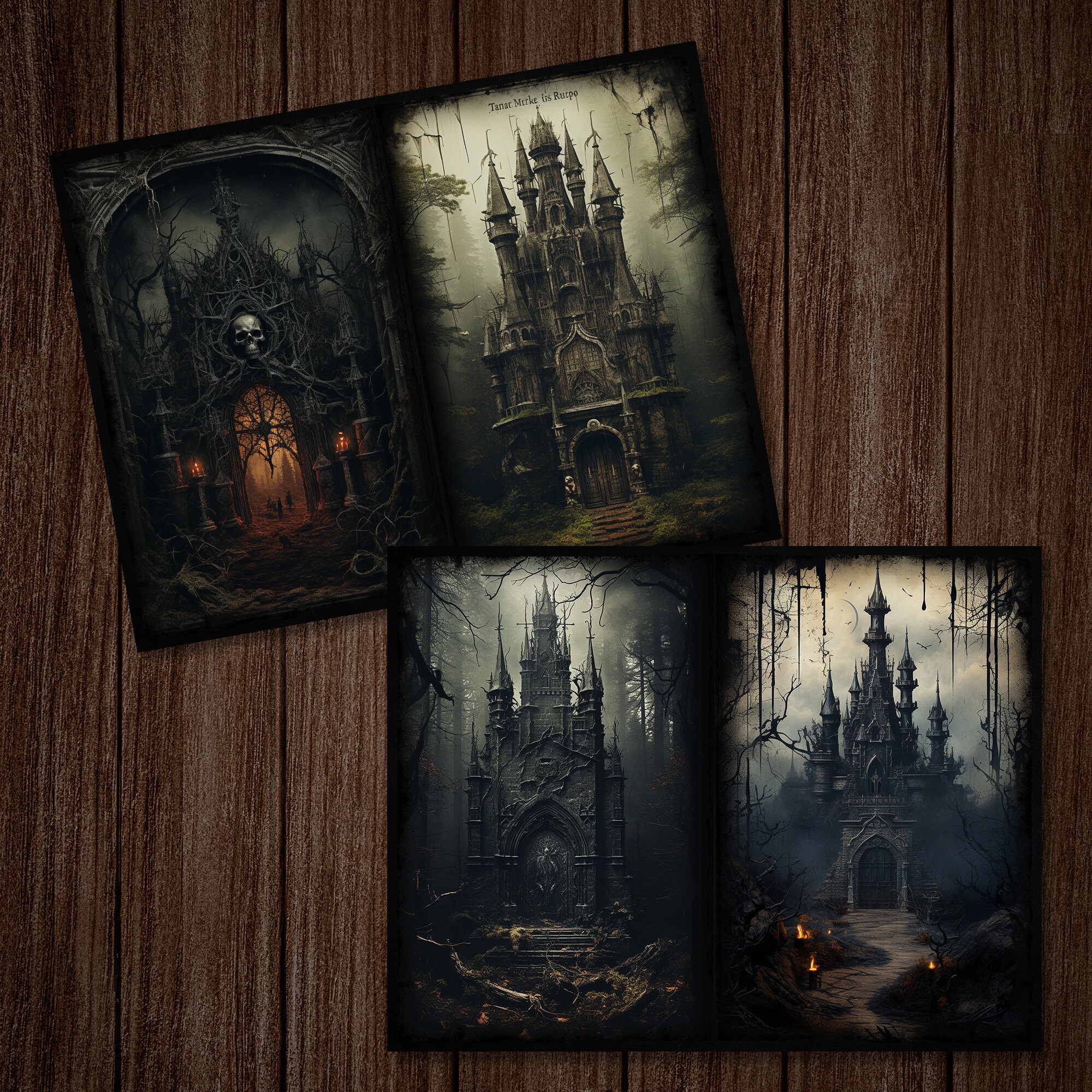 Dark Gothic Castle Junk Journal Pages: Horror Collage Paper (digital ...