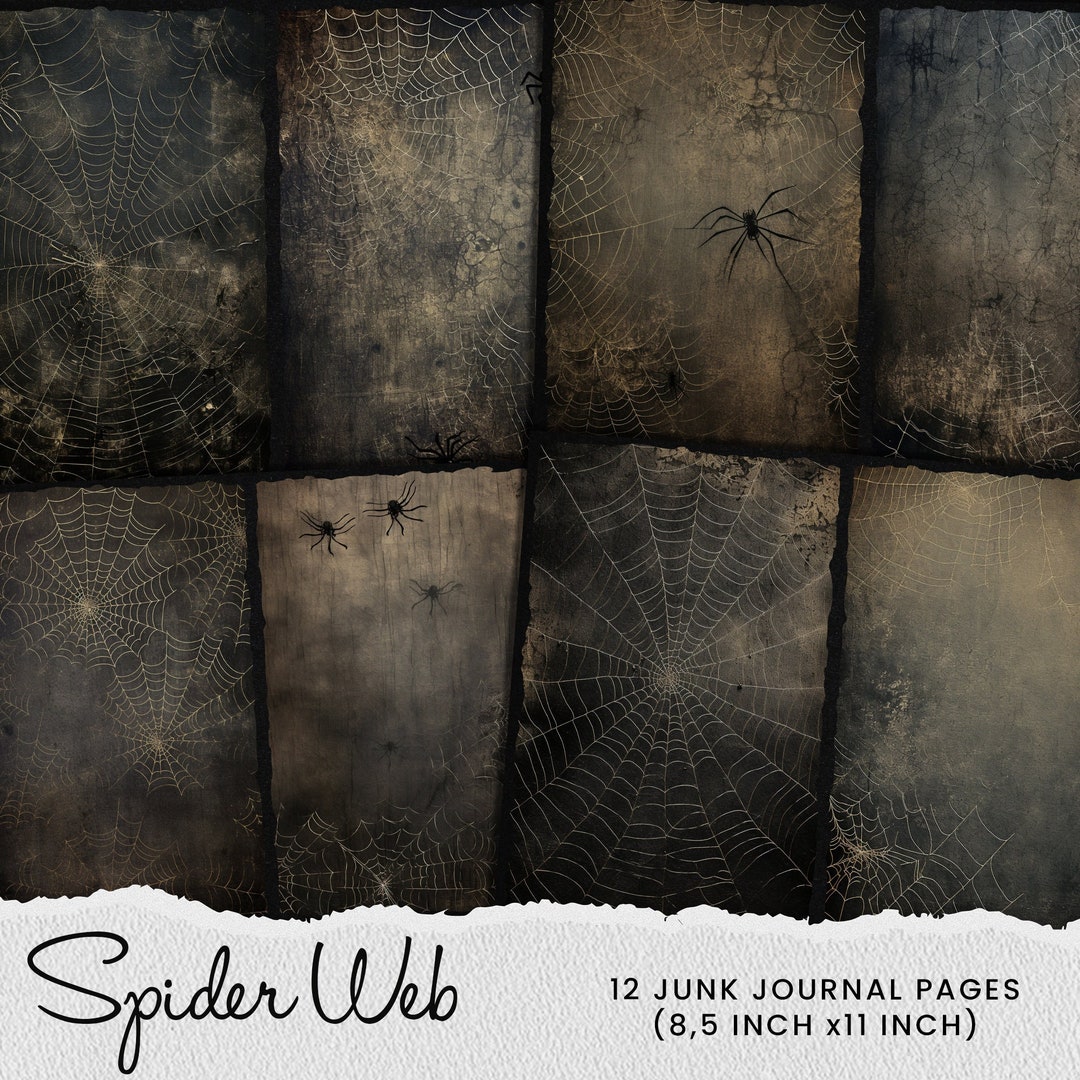 Dark Spiderweb Junk Journal Page, Gothic Spiderweb, Spiderweb Grunge ...