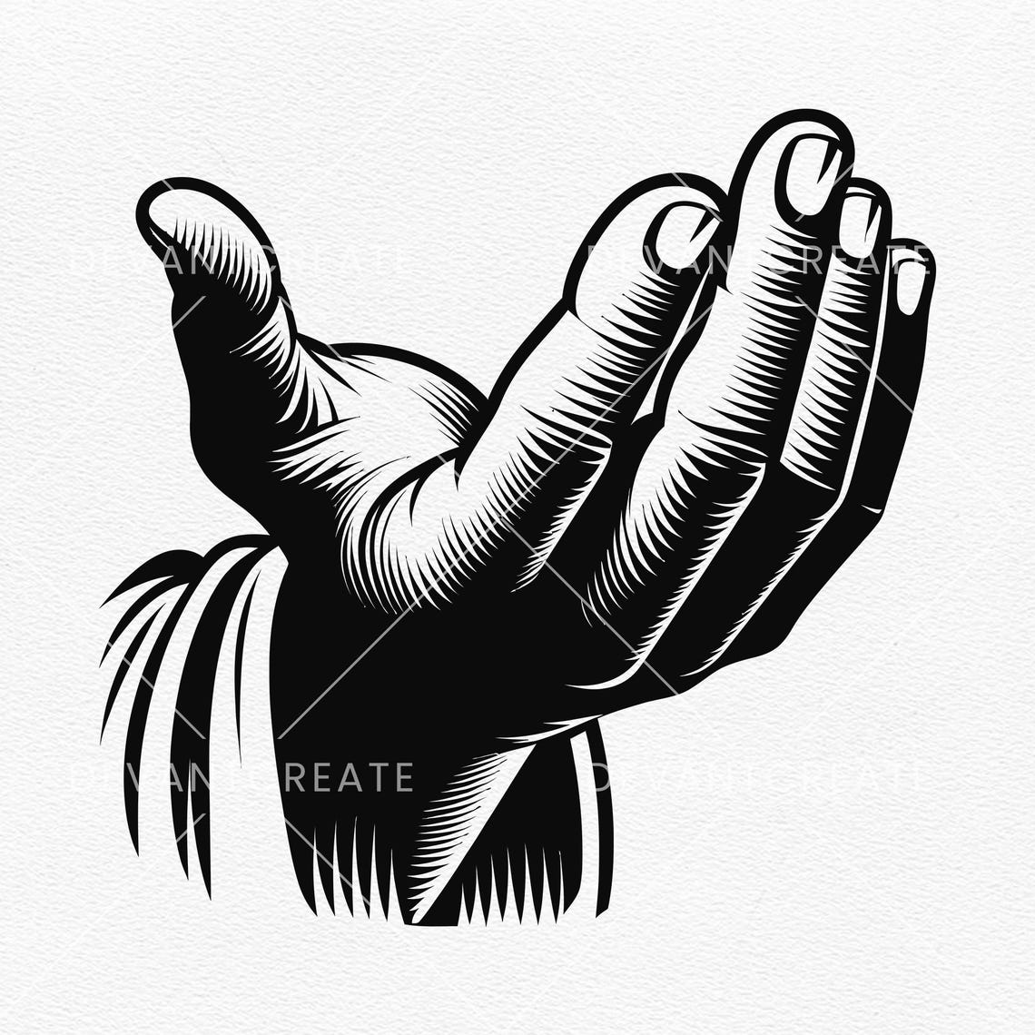 Hand Gesture SVG Bundle: Love, Rockstar, Silhouette Vector (digital ...