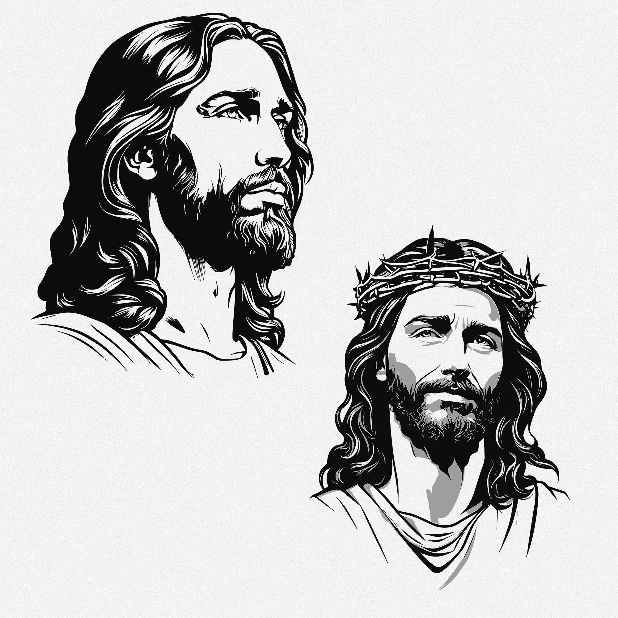 Jesús SVG, Jesús Cara SVG, Jesús Cruz Svg, Jesús Cara Clipart, Silueta ...