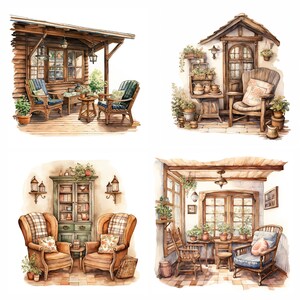 Cozy Sitting Area, 20 Living Room Clipart, Boho Cozy Living Room, Cozy ...