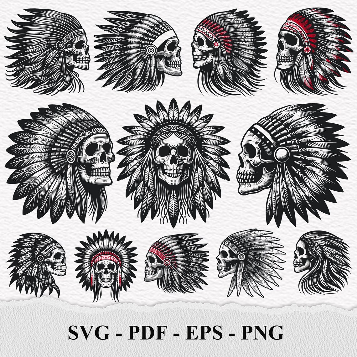 Native American Skull SVG, Native Head Skull Svg, Native Svg, Native ...