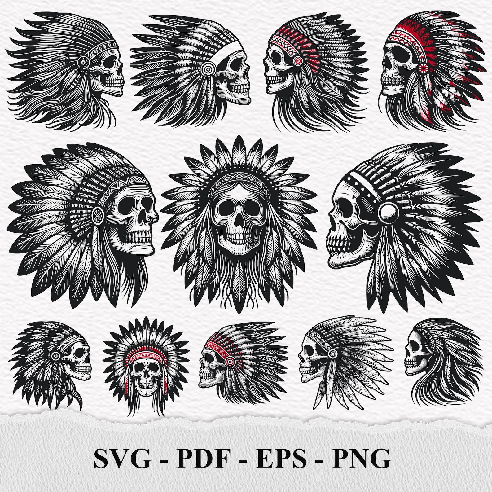Native American Skull SVG, Native Head Skull Svg, Native Svg, Native ...