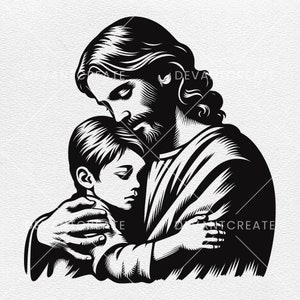 Jesus Hug SVG Bundle – Christian Clipart, Religious Silhouette Vector ...