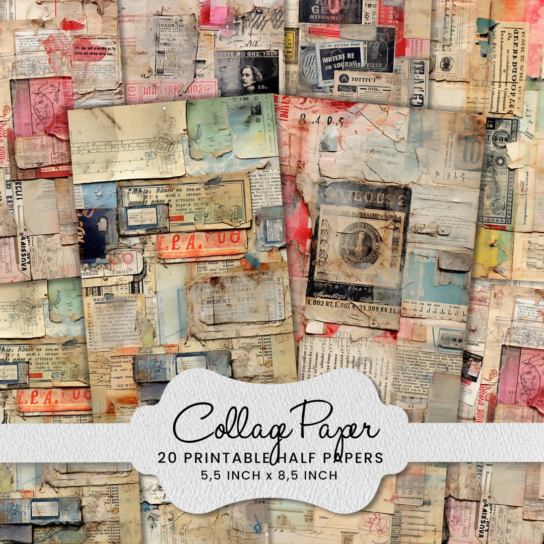 Antique Grunge Document, Grunge Old Collage Paper, Scrapbook Collage ...