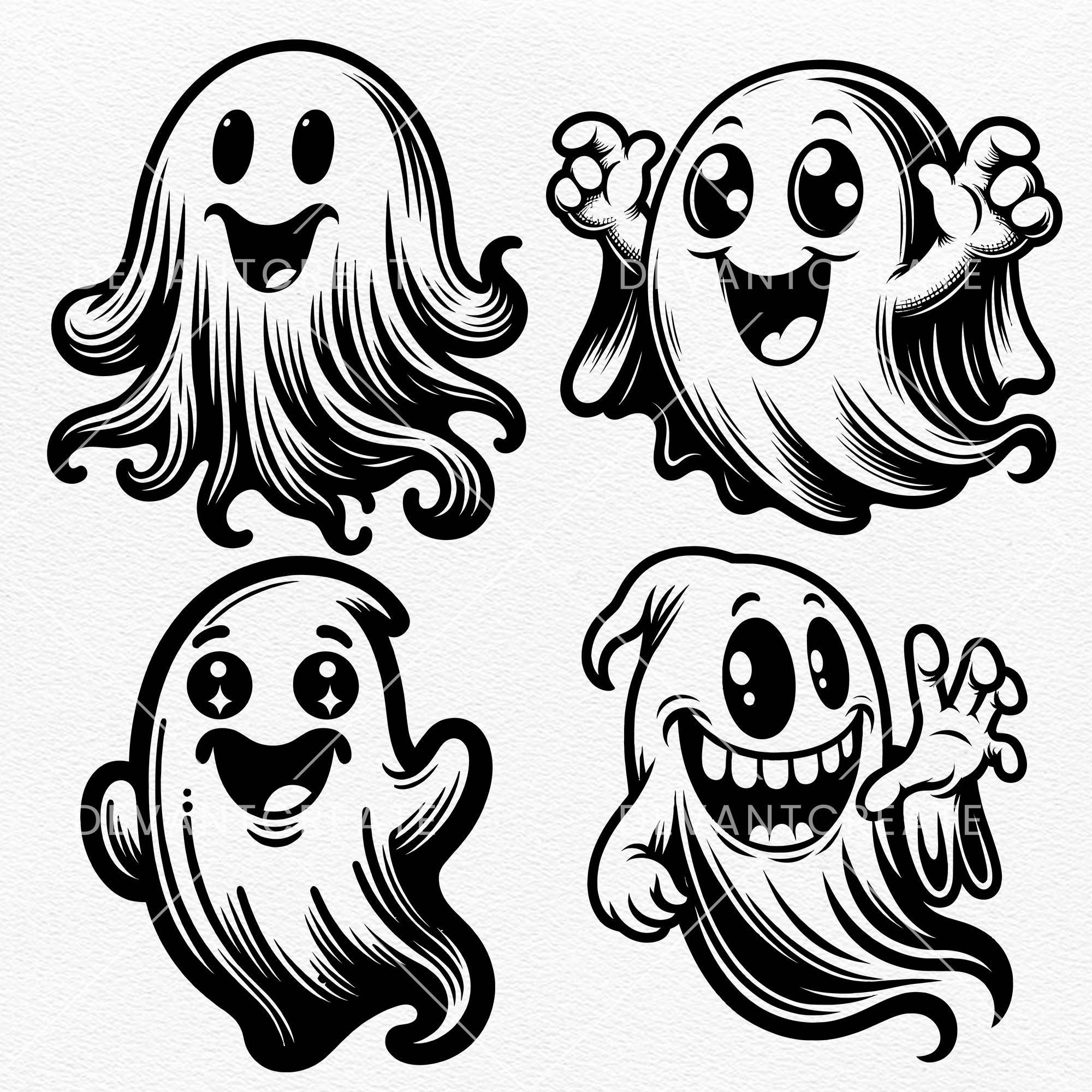 Cute Ghost SVG, Ghost SVG, Cute Spooky Ghost, Halloween SVG, Horror ...