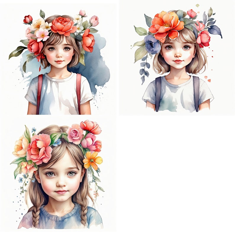 Little Girls Flowers Clipart, Little Girls , Cute Girls, Girls Flowers ...