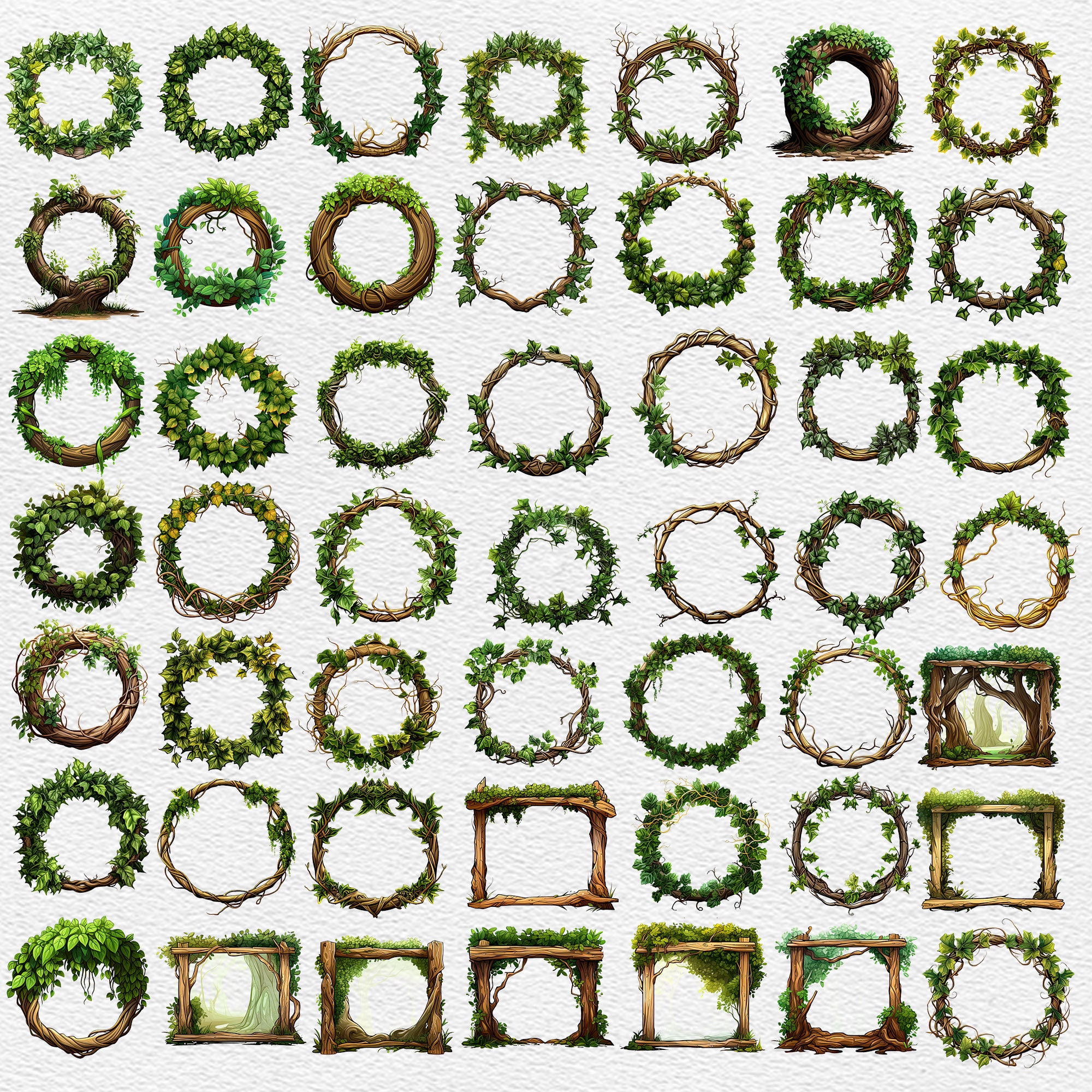 Forest Frame Clipart, 310 Floral Frame, Forest Watercolor, Roots Forest ...