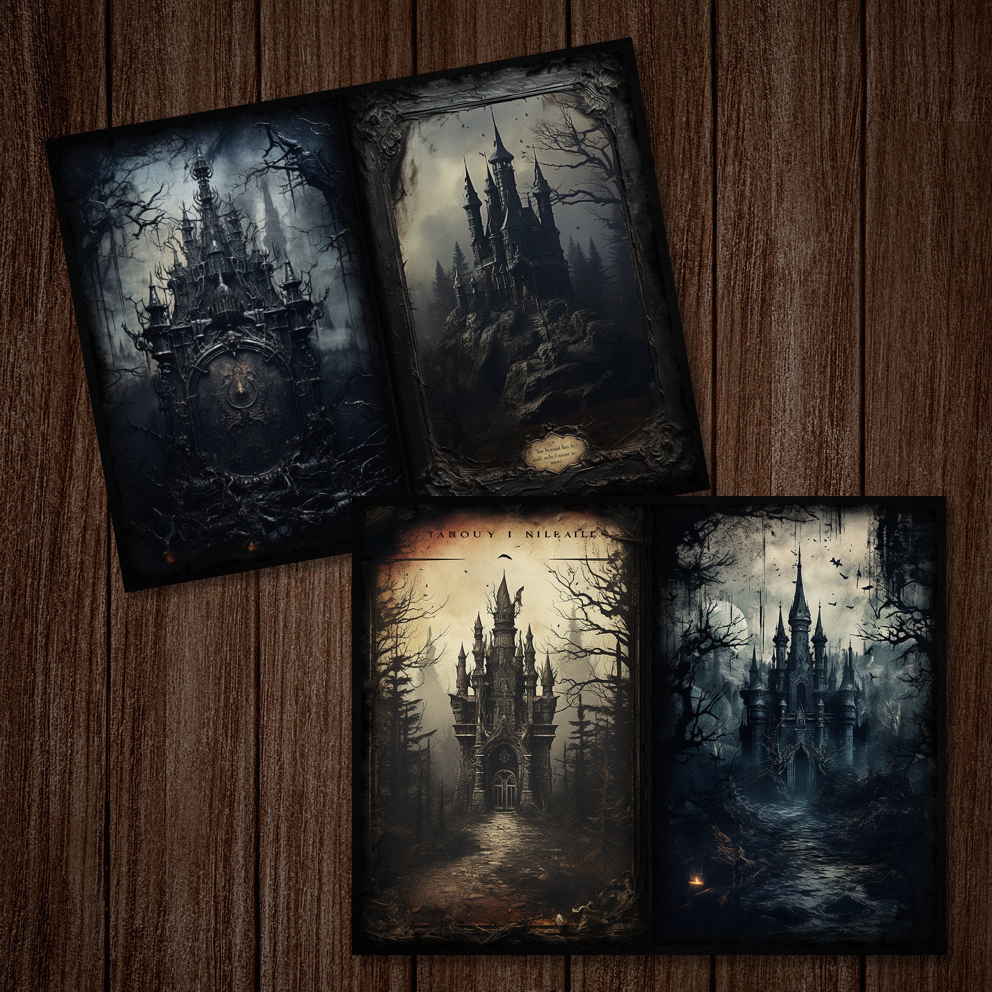 Dark Gothic Castle Junk Journal Pages, Gothic Castle Journal Scrap ...