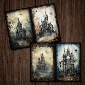 Dark Gothic Castle Junk Journal Pages: Scrapbook Paper (digital ...