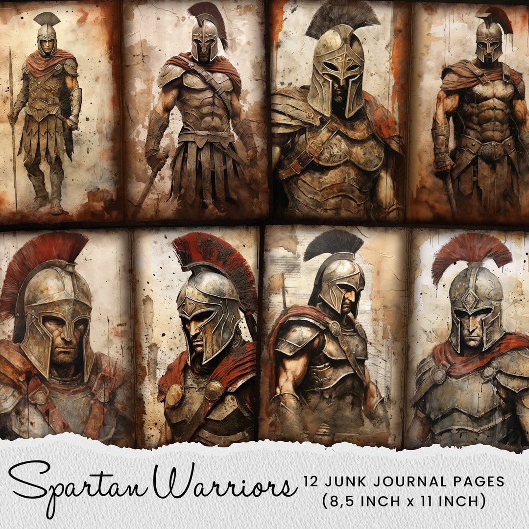 Ancient Spartan Junk Journal Page, Spartan Warriors, King Leonidas ...