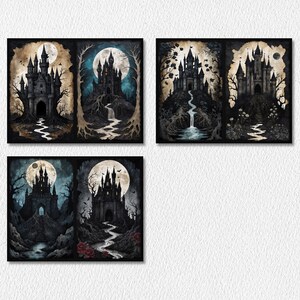 Dark Gothic Castle Junk Journal Pages: Collage Paper (digital Download ...