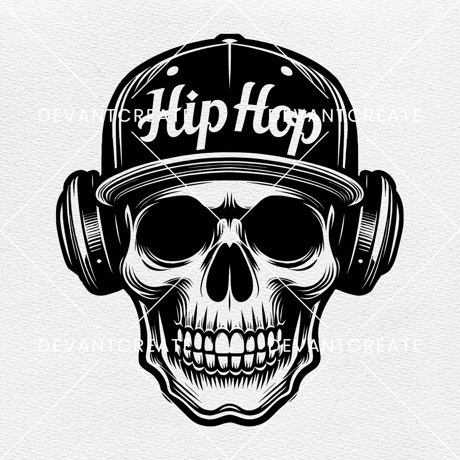 Hip Hop Skull SVG Bundle: Headphones & Cap Clipart (digital Files) - Etsy
