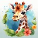 Cute Giraffe Watercolor Clipart Giraffe Head - Etsy