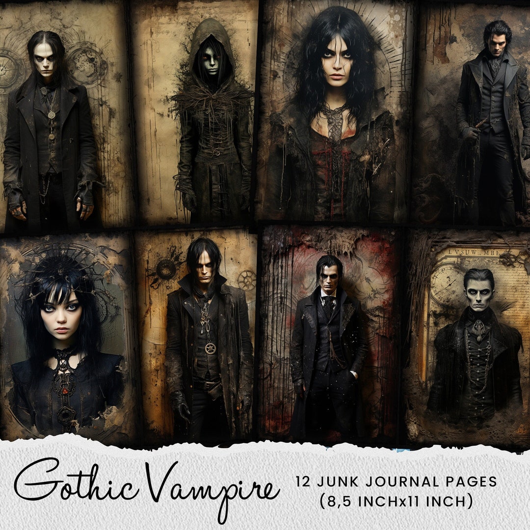 Gothic Vampire Junk Journal Pages: Dark Digital Paper (digital Download ...