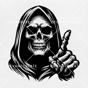 Grim Reaper Pointing Finger SVG, Ponting Finger SVG, Skeleton Pointing ...