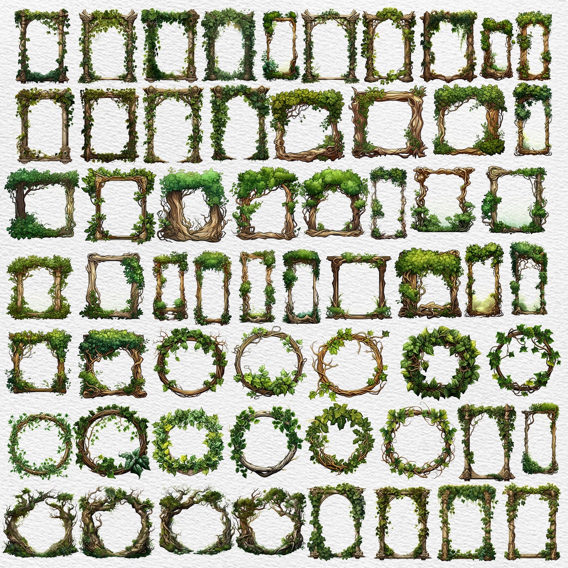 Forest Frame Clipart, 310 Floral Frame, Forest Watercolor, Roots Forest ...