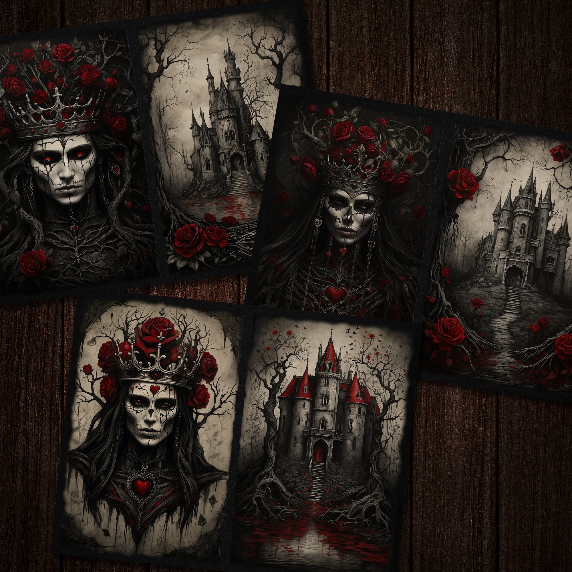 Dark Gothic Junk Journal Pages, Dark Gothic Prince, Dark Queen, Gothic ...