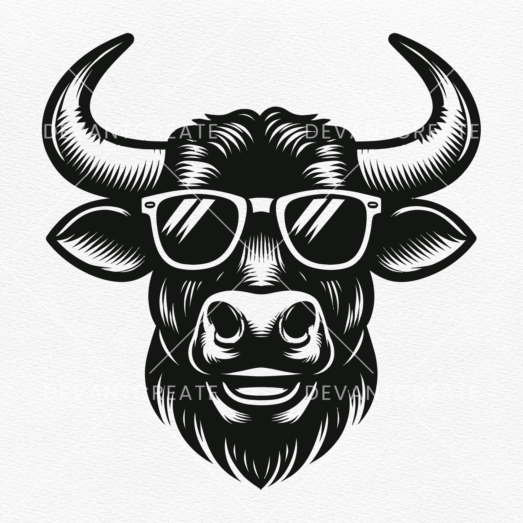 Bull SVG, Bull With Sunglasses, Bull With Headphone Svg, Funky Bull Svg ...