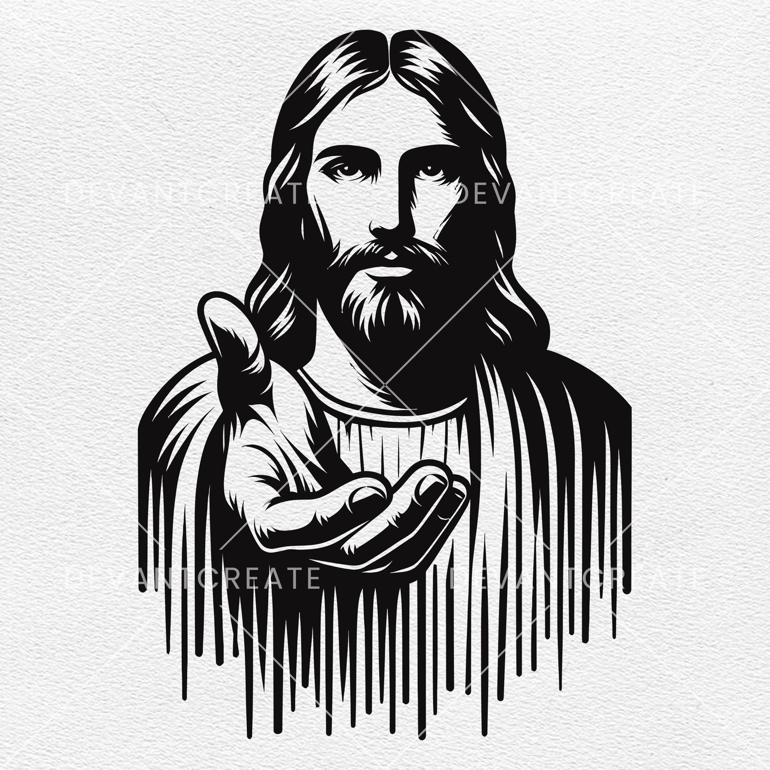 Paquete SVG de Jesús – Clipart de Jesús con los brazos abiertos ...