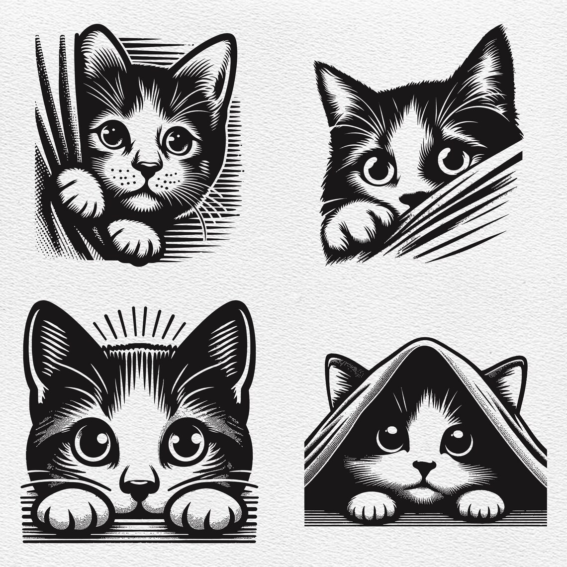 Peeking Cute Cat SVG, Peeking Kitten SVG, Cute Kitten Cats , Cats Head ...