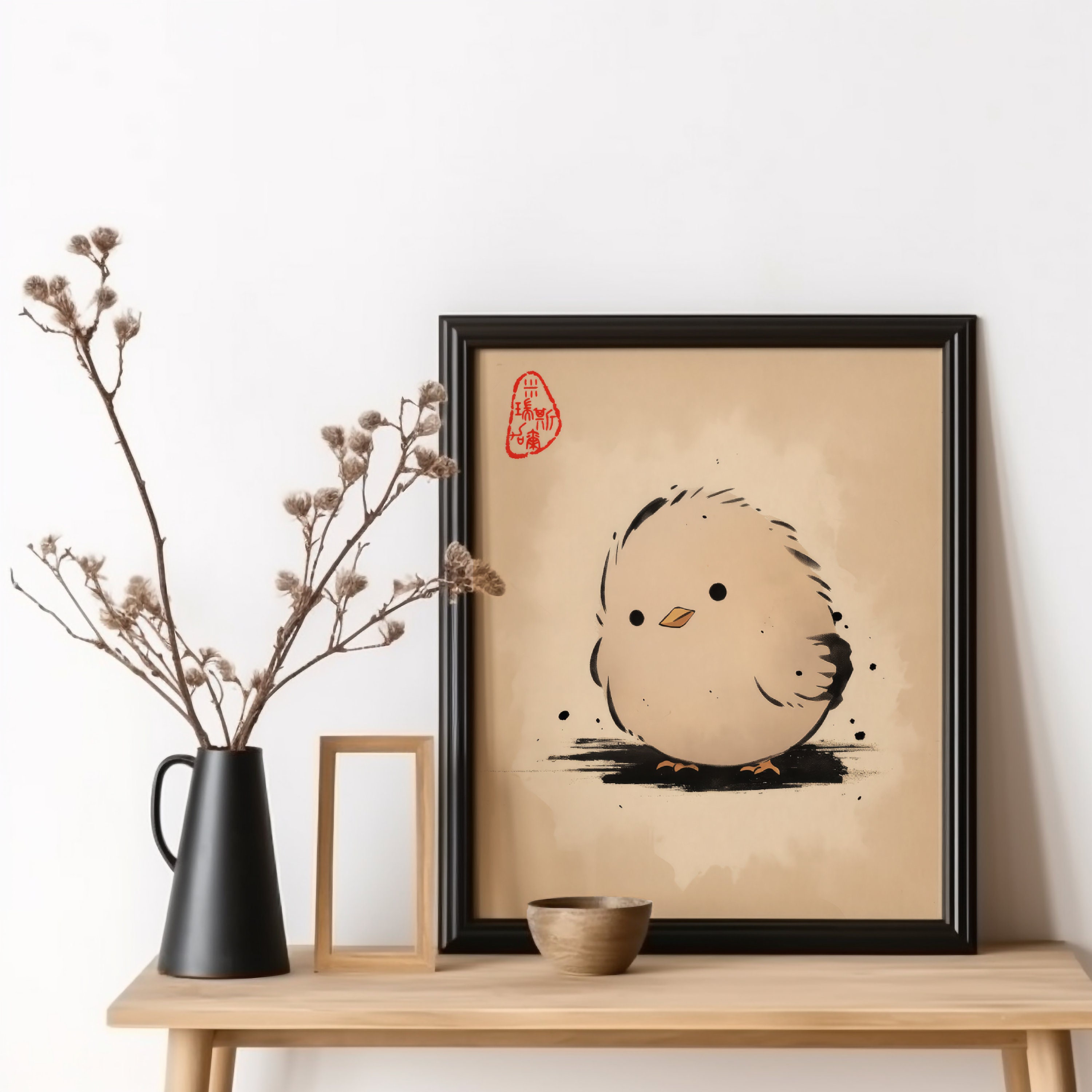 Chibi Chicken Wall Art Cute Chick Minimalist Poster Baby - Etsy