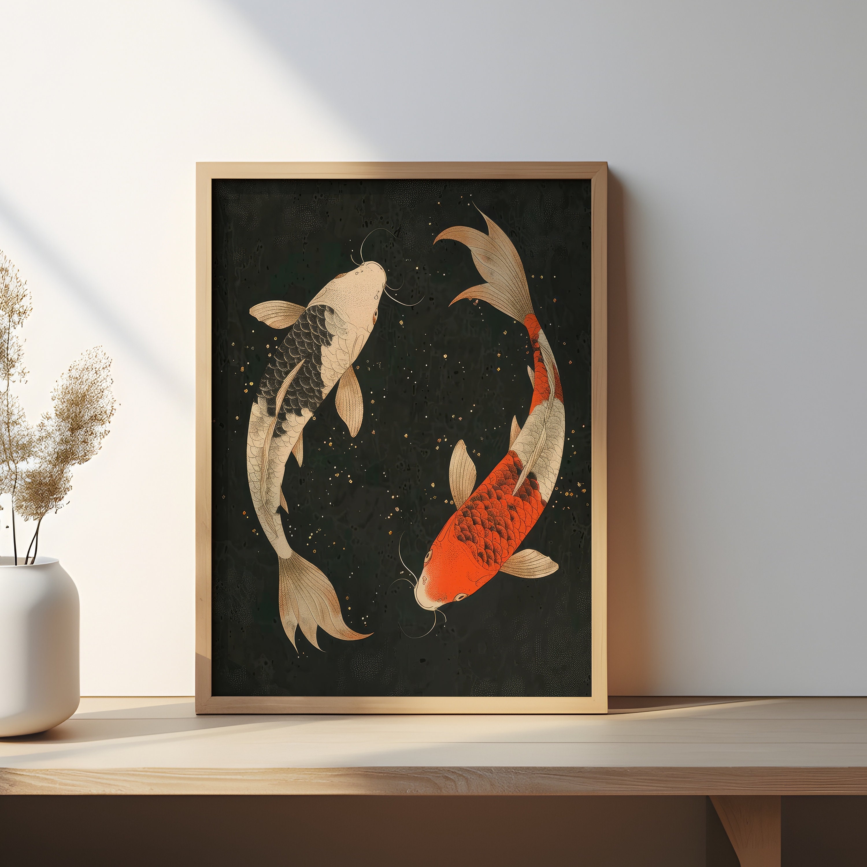 Koi Fish Art Print, Japanese Wall Art, Asian Art Lover, Koi Fish Gift ...