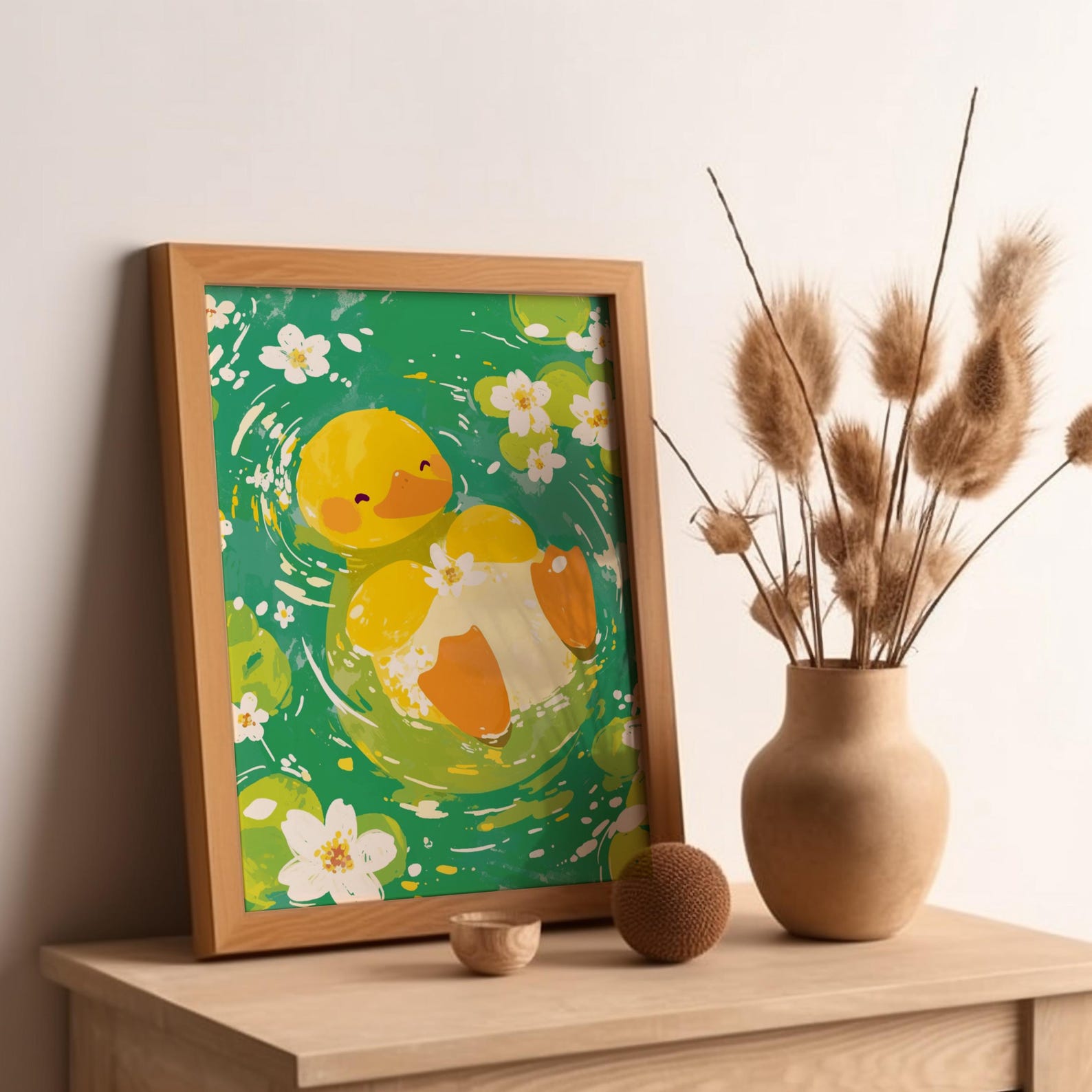 Anime Duck Wall Art Cute Kawaii Duck Art Print Bathroom Decor Duck ...
