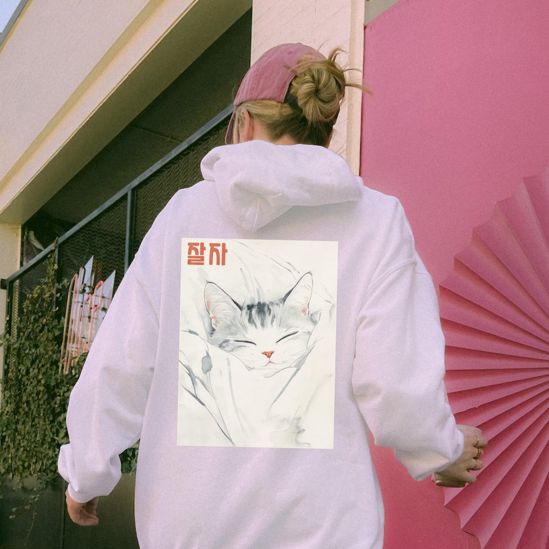 Jal Ja Cat Hoodie Korean Goodnight Sweatshirt Asian Cozy Comfy Hoodie ...