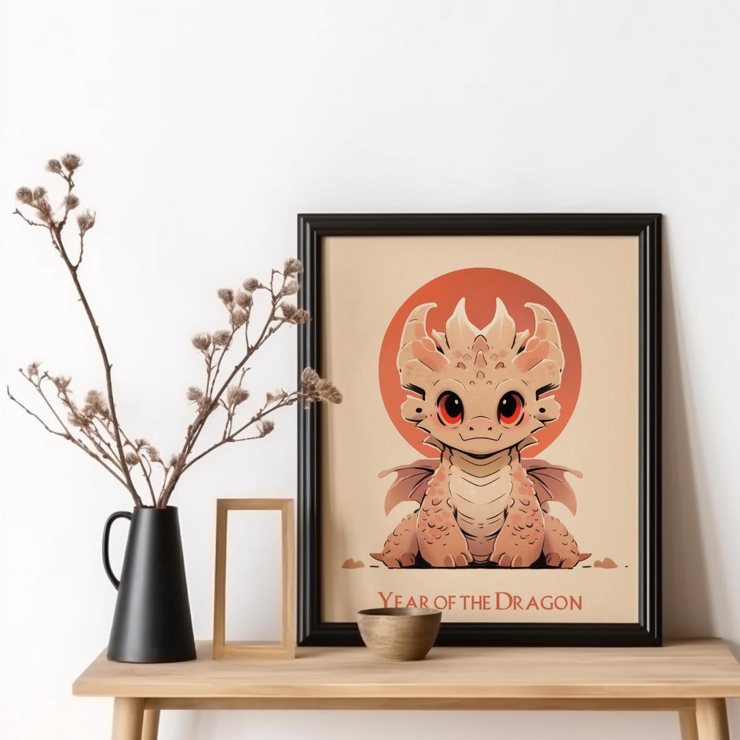 Year of the Dragon Poster Chinese Zodiac Lunar Year Artwork Dragon ...