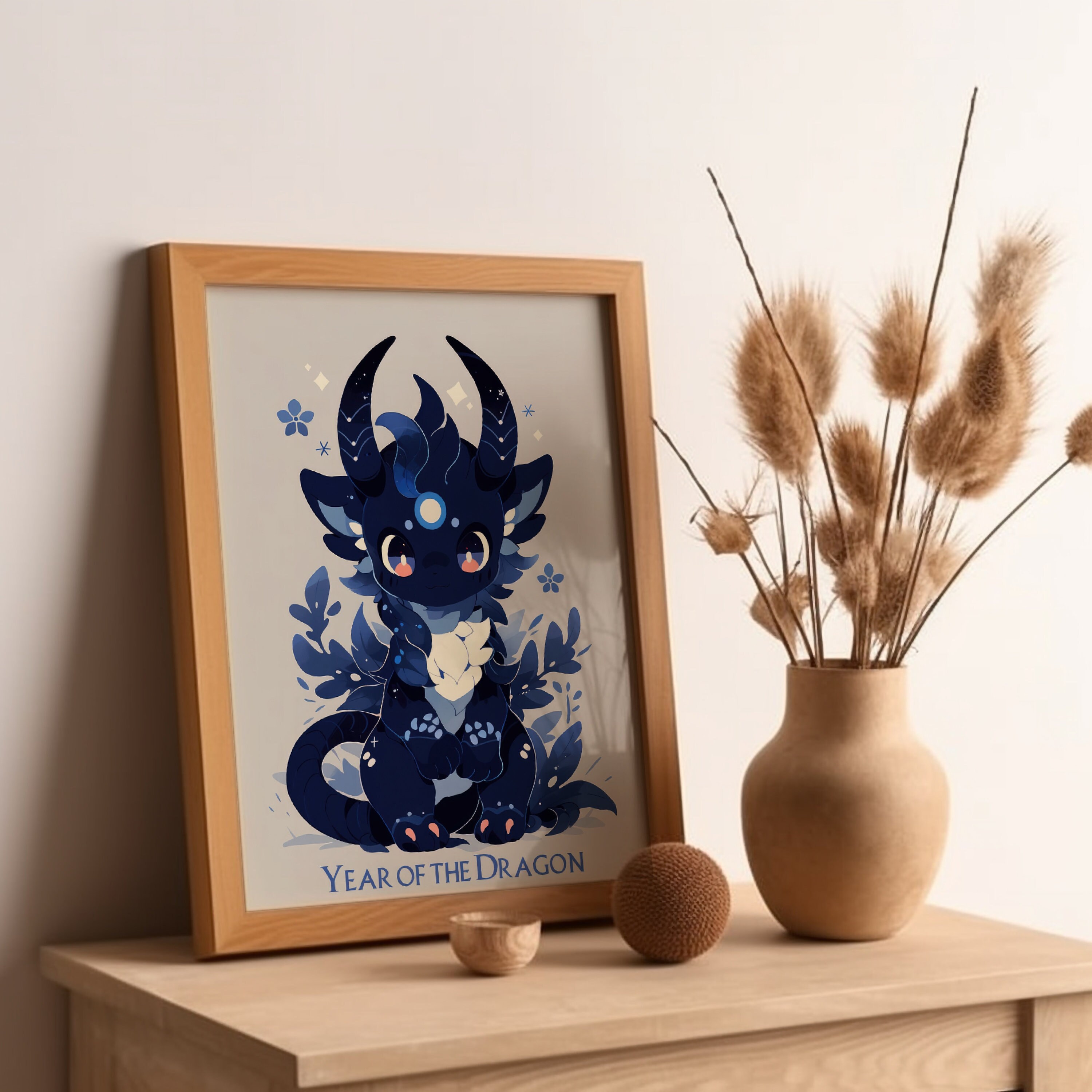 Baby Dragon Poster Chinese New Year 2024 Wall Art Year of the Dragon ...