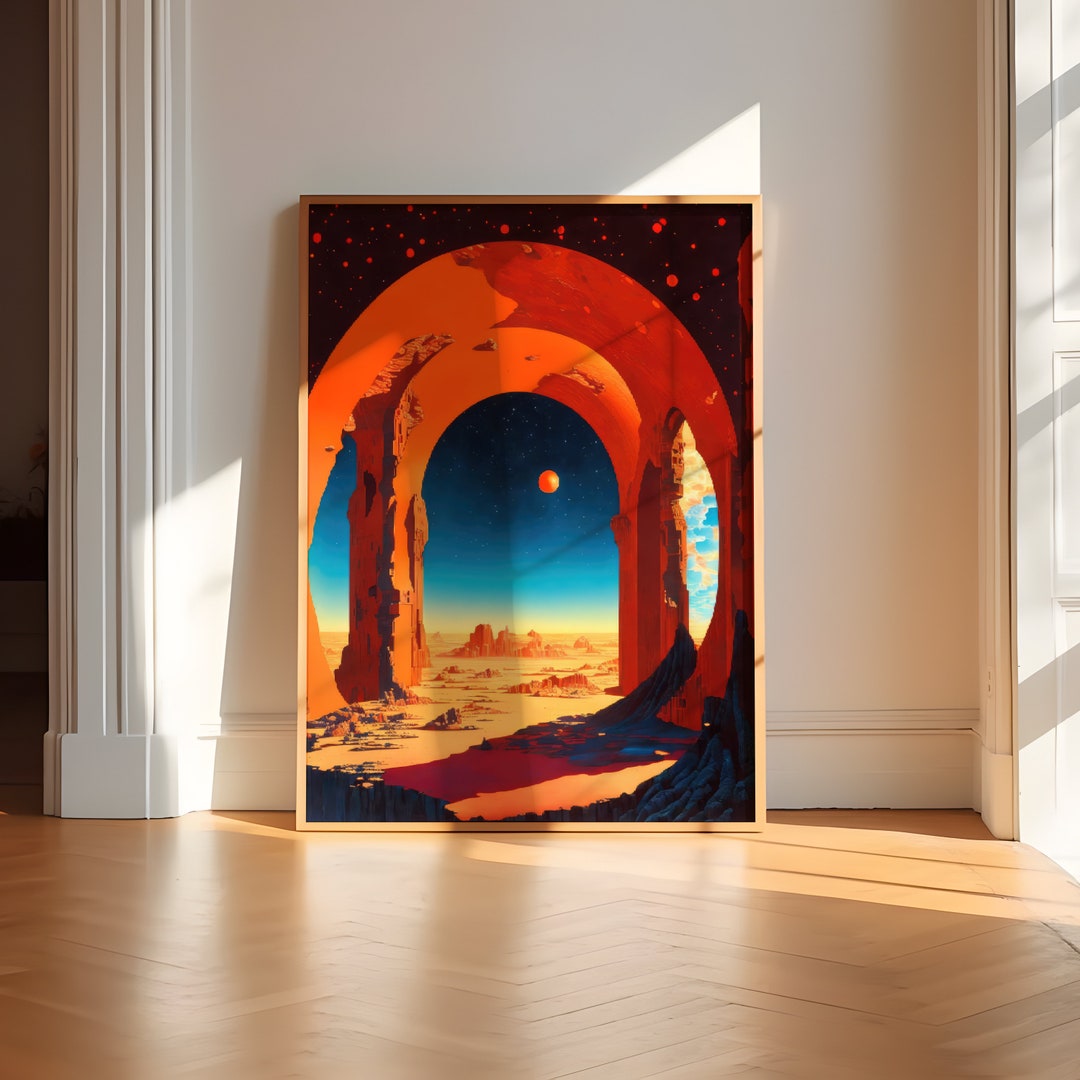 Original Sci Fi Art Arches Poster Wall Decor Arch Modern Surrealism ...