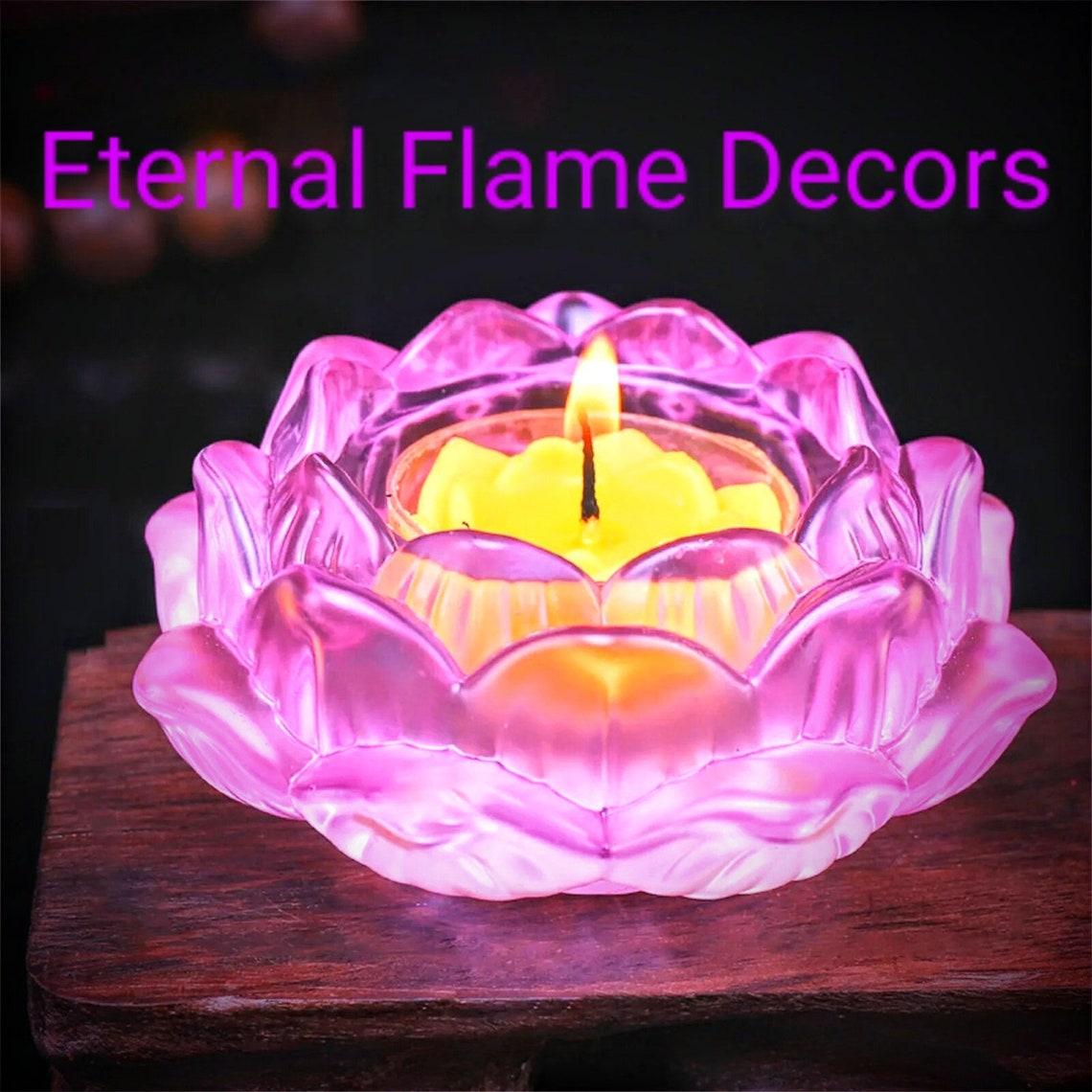 Pink Crystal Lotus Clear Glass Candle Holder - A Real Jewel of a Gift ...