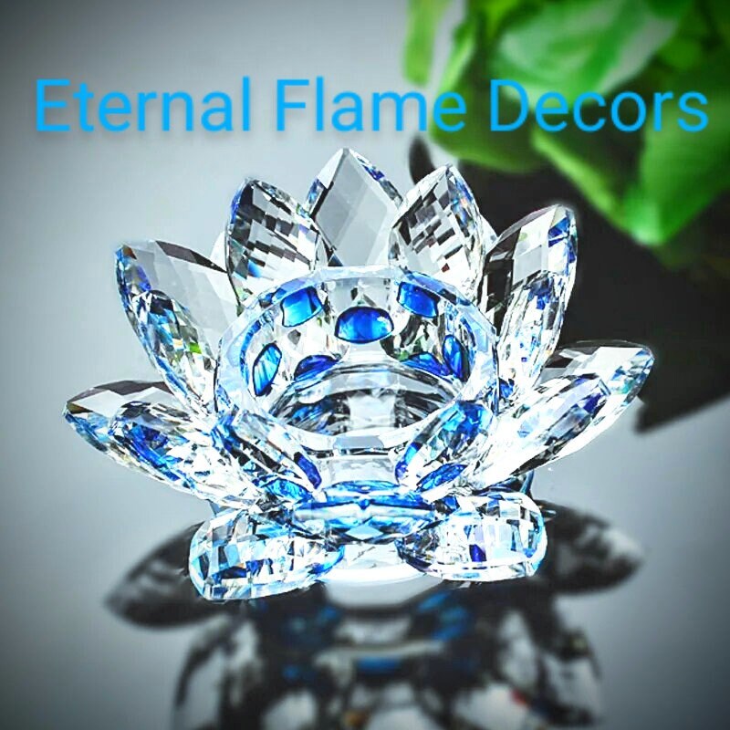 Blue Crystal Lotus Flower Capiz Shell Candle Holder - A Real Jewel of a ...