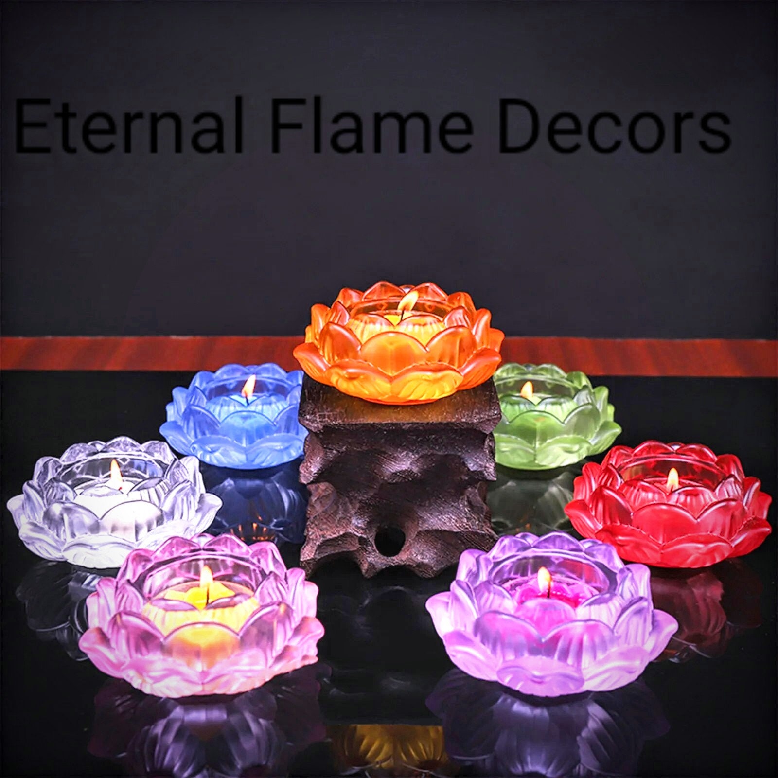Pink Crystal Lotus Clear Glass Candle Holder - A Real Jewel of a Gift ...