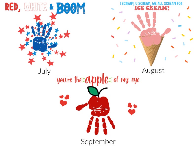 Personalized 2024 Handprint Calendar/ Art Craft / DIY Gift Child Baby ...