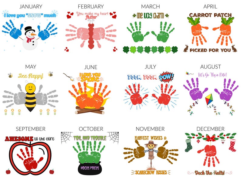 2025 Handprint Calendar/keepsake/toddler Handprint/handprint Art ...