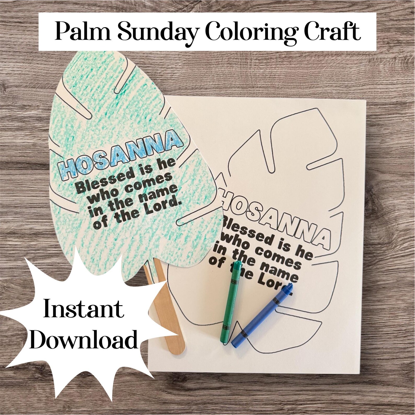 Palm Sunday Kid Coloring Craft/printable Palm Sunday Craft/holy Week ...