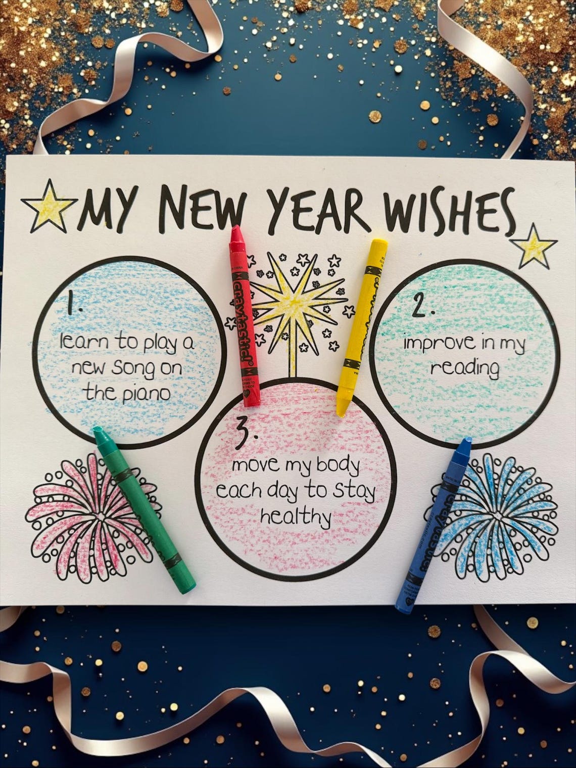 New Year Wishes / Resolutions / Kids Resolutions / New Years Activity ...