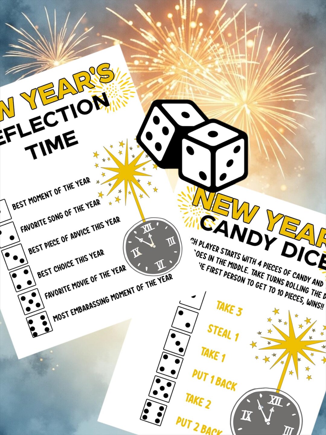 New Year's Dice Games /2025 Game /new Year's Reflection /new Year Goals ...