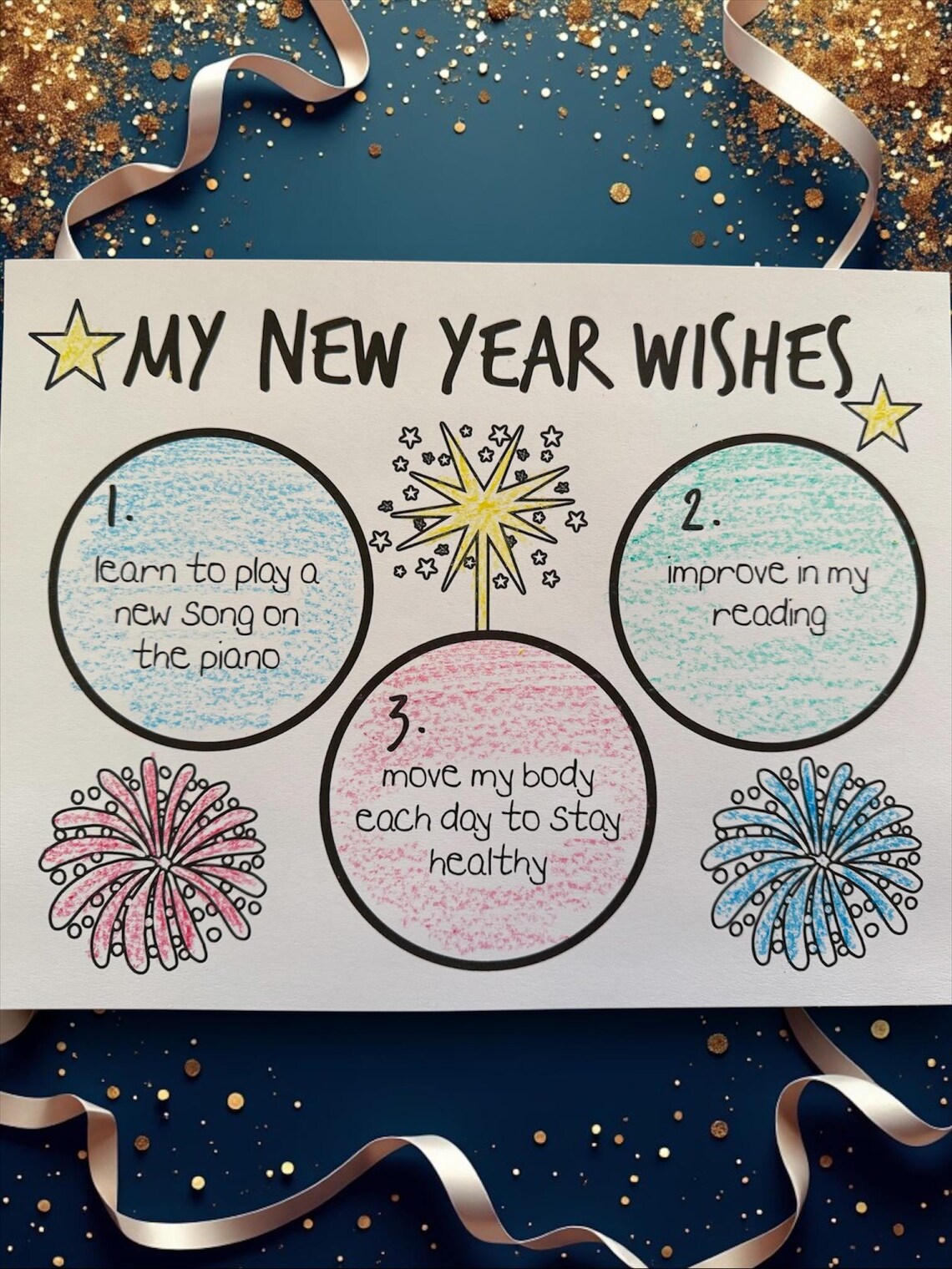 New Year Wishes / Resolutions / Kids Resolutions / New Years Activity ...