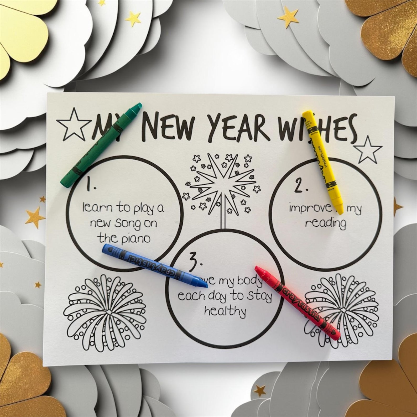 New Year Wishes / Resolutions / Kids Resolutions / New Years Activity ...