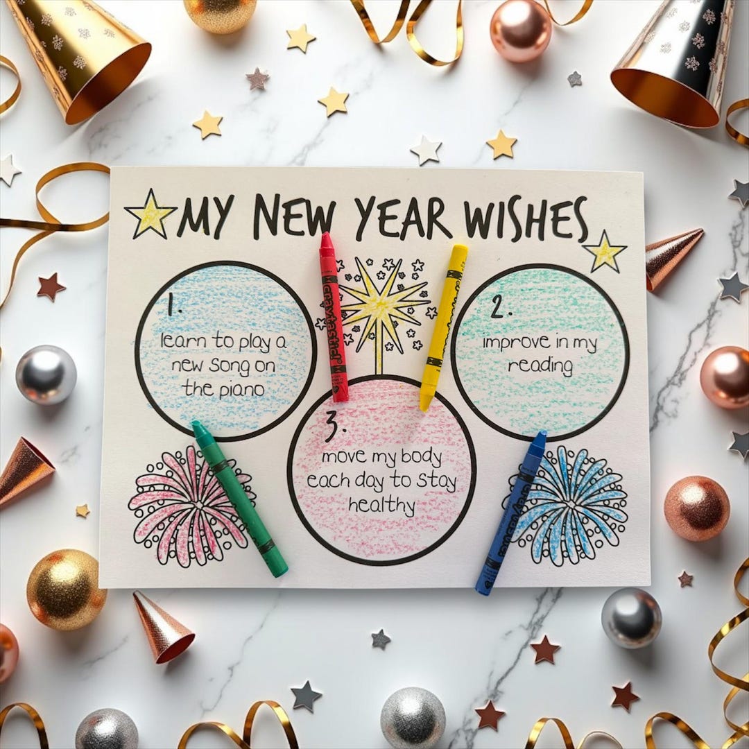 New Year Wishes / Resolutions / Kids Resolutions / New Years Activity ...