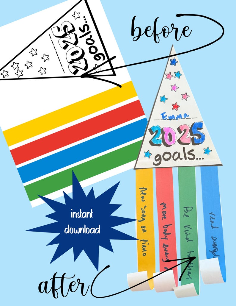 2026 New Year Craft for Kids/new Year Goals/new Years Hopes/new Year ...