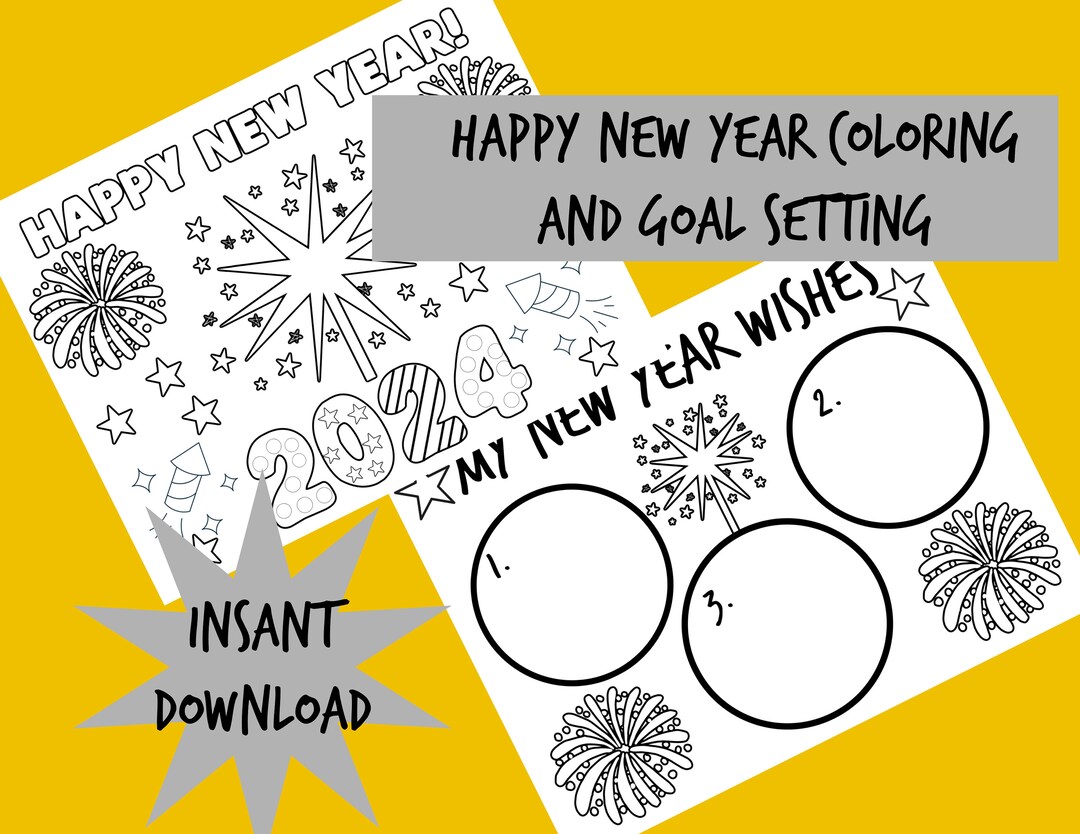 New Years Activity Bundle /new Years Placemat / Coloring Activity /kids ...