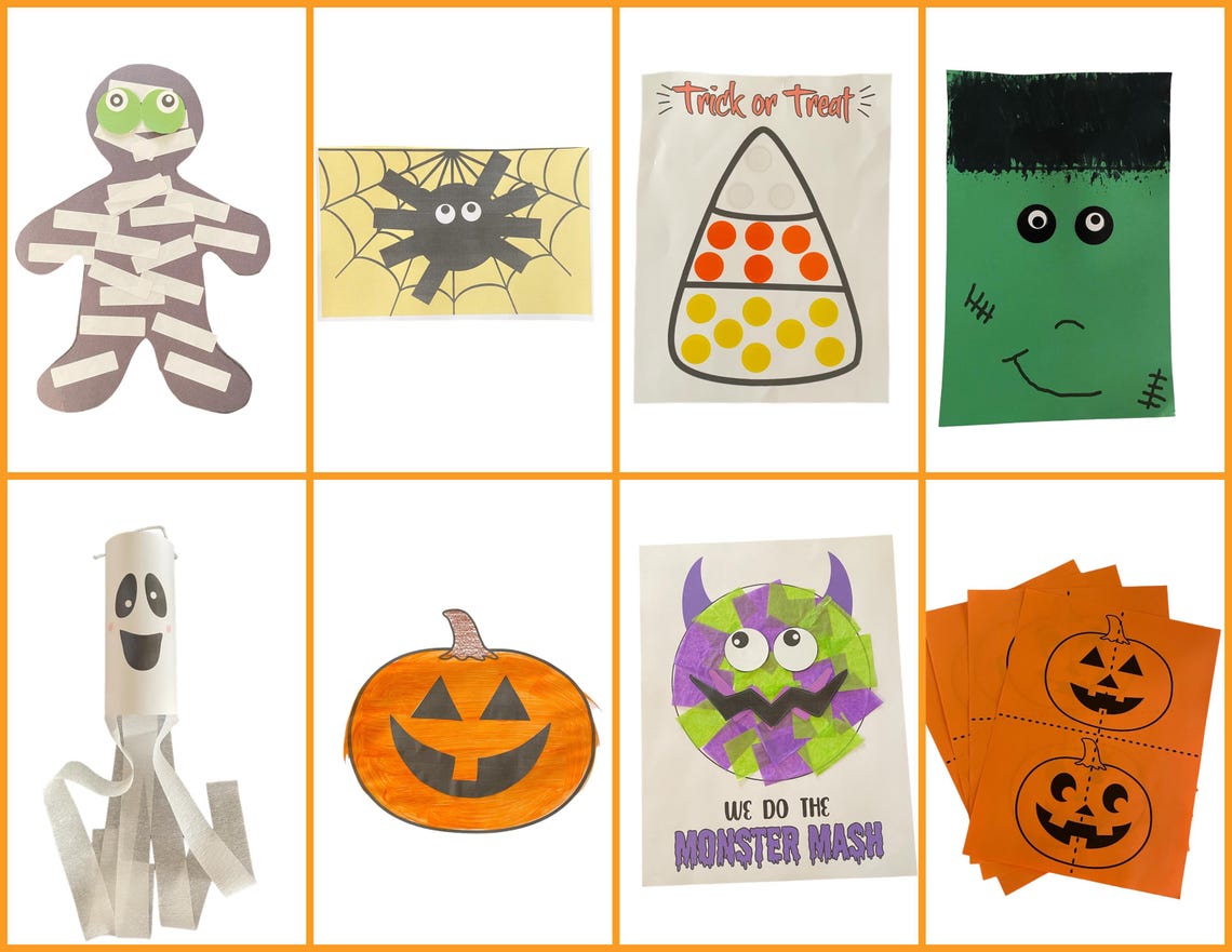 Halloween Craft Printables/jack-o-lantern Craft/ghost Craft/spider ...