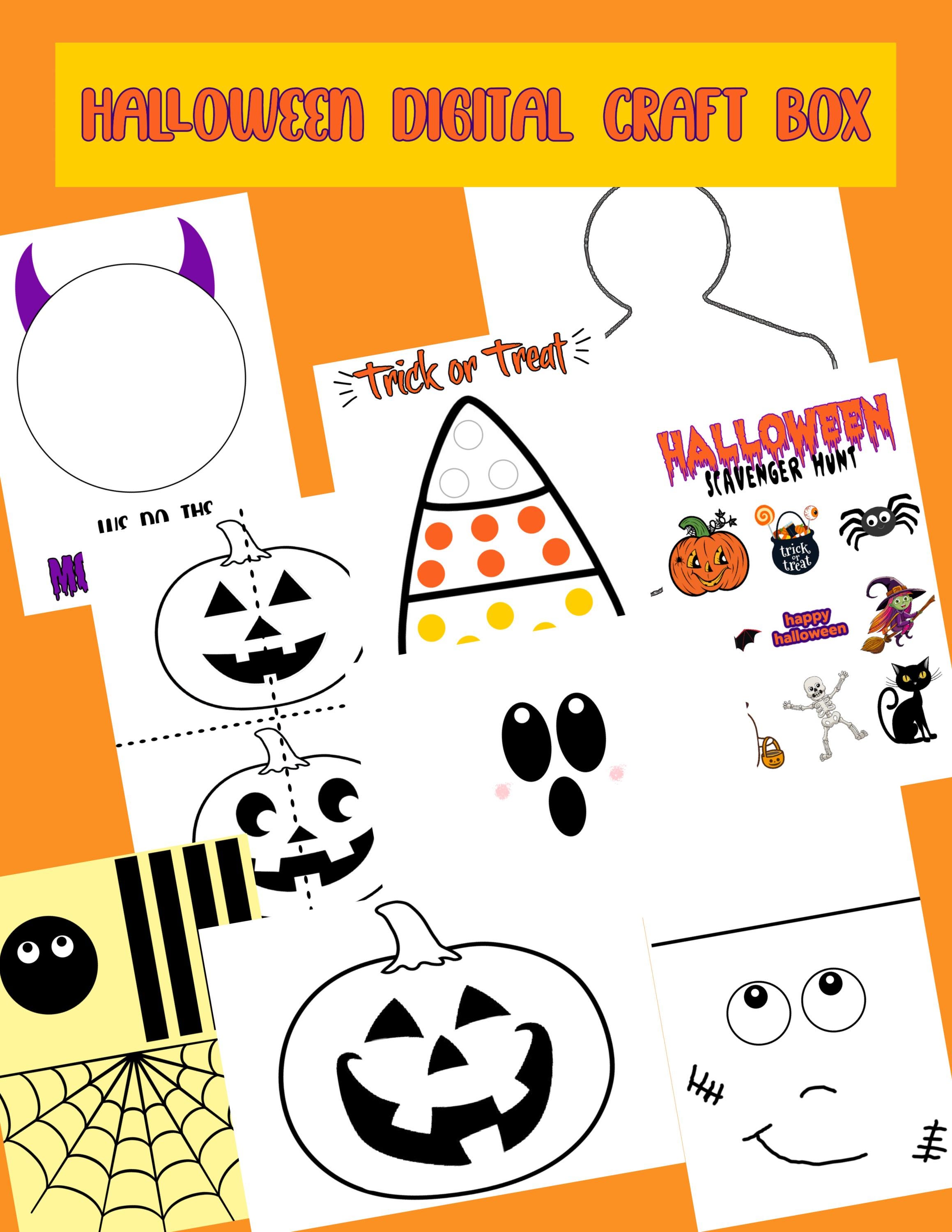 Halloween Craft Printables/jack-o-lantern Craft/ghost Craft/spider ...