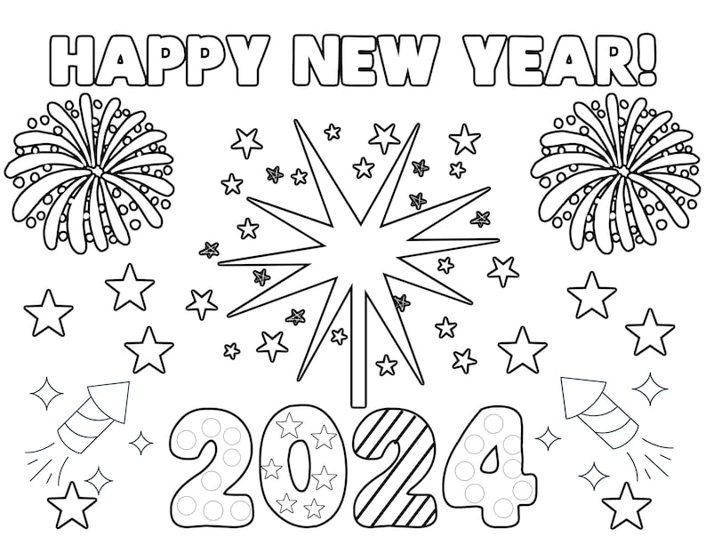 New Years Activity Bundle /new Years Placemat / Coloring Activity /kids ...
