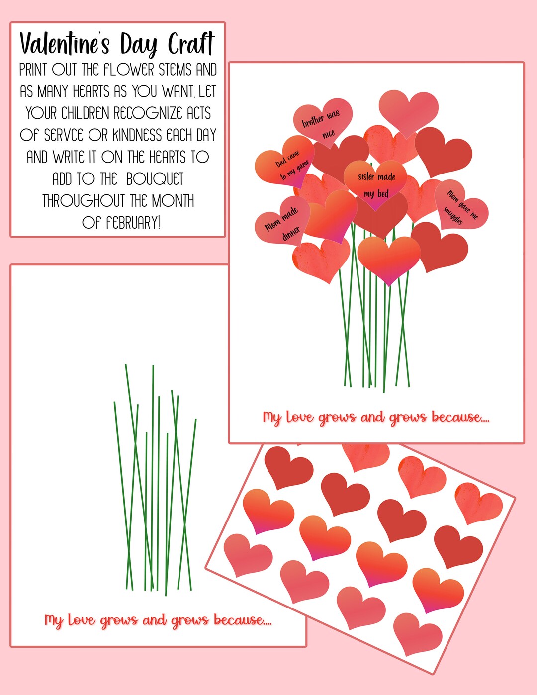 Valentine's Day Craft/heart Craft/valentine's Day Kids Craft/kindness ...