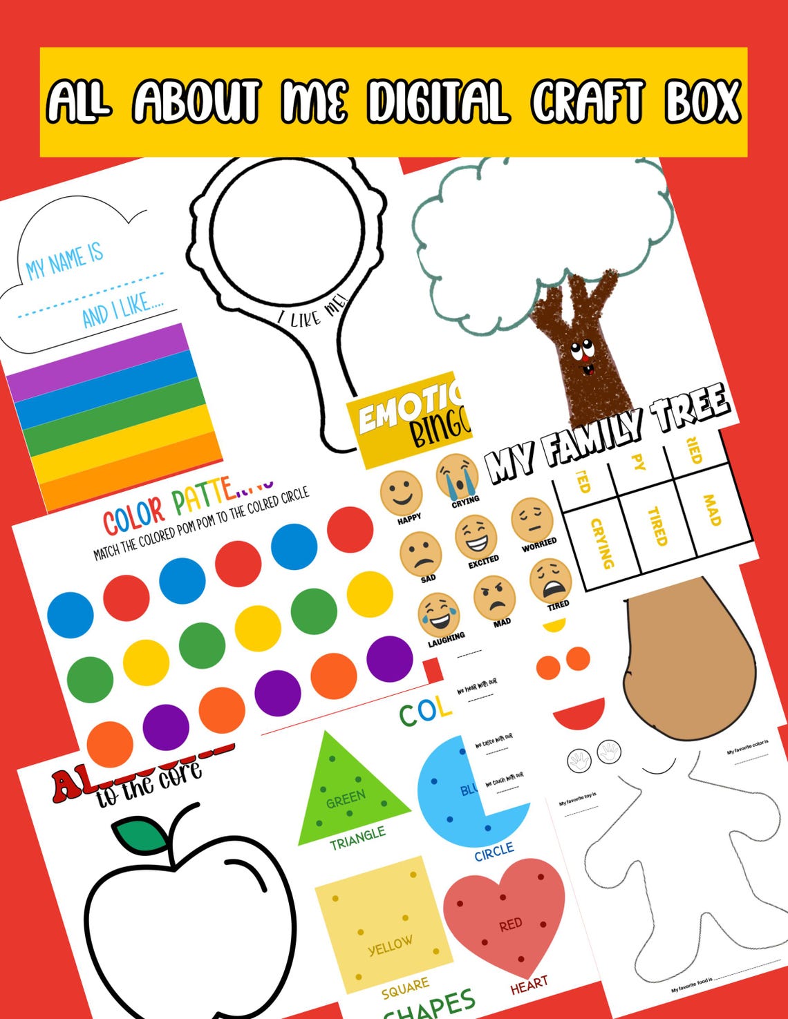 All About Me Printable Crafts Bundle: Paper Doll, Family Tree (digital ...